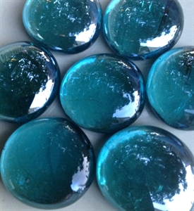 N63 30MM Sea Blue Shiny Glass Gems