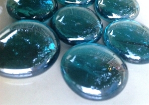 N63 30MM Sea Blue Shiny Glass Gems