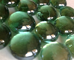 N07 14MM Green metallic glass gems,Saw Blades-Glass Bevels-Bulk Supplies