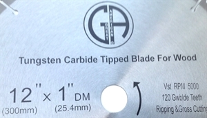 Saw Blade Circular Carbide TCC2120 12" 120T for table chop miter & skilsaw