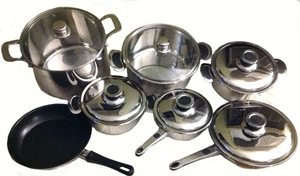 POT1 chef jean perier cookware: 13 piece stainless steel cookware set ...