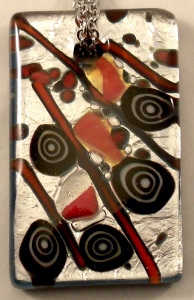 GP39 Hand Made Fused Glass Jewelry-Rectangle ,Saw Blades-Glass Bevels ...