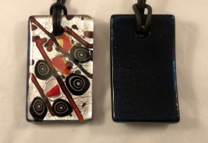 GP39 Hand Made Fused Glass Jewelry-Rectangle ,Saw Blades-Glass Bevels ...
