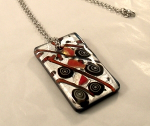 GP39 Hand Made Fused Glass Jewelry-Rectangle ,Saw Blades-Glass Bevels ...